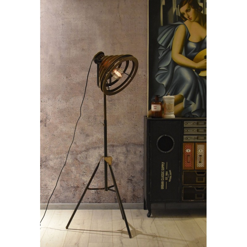 Lampa industriala de podea cu un picior gen trepied