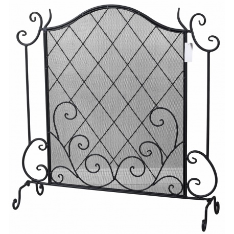Paravan pentru semineu din fier forjat antik black