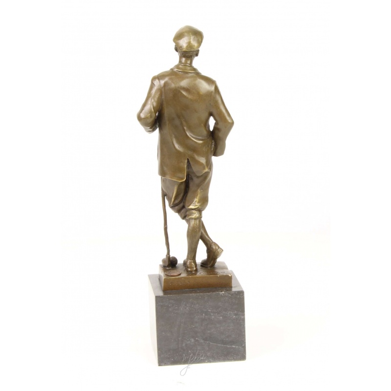 Jucator de golf-statueta din bronz pe un soclu din marmura