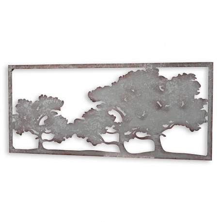 Peisaj cu copaci-decoratiune metalica de perete