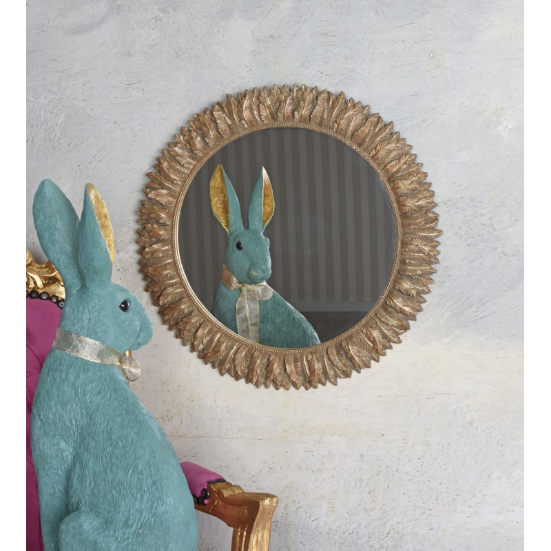 Oglinda rotunda aurie sub forma de coroana